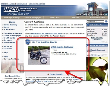 Vehicle Auctions Hit the Homepage at Houston Federal Credit Union (HFCU ...